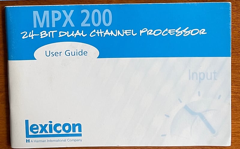 Lexicon MPX 200 User Guide | Reverb
