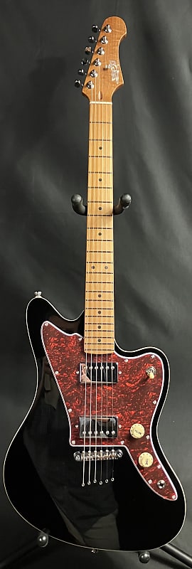 JET Guitars JJ-350 Offset Electric Guitar Gloss Black Finish | Reverb