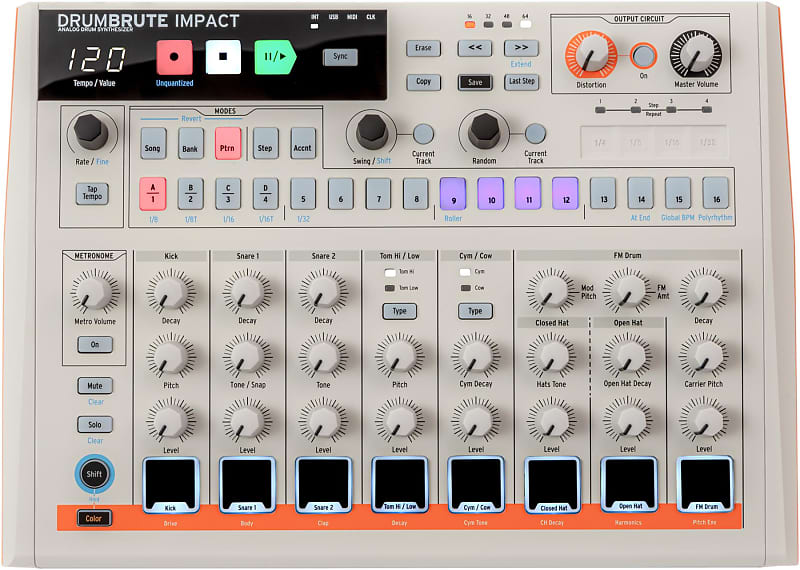 Arturia DrumBrute Impact 1984 Analog Drum Machine - White | Reverb