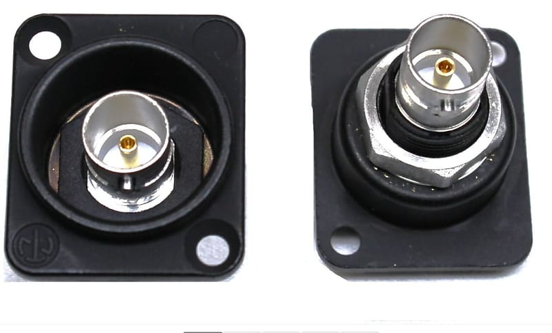 (2) Two Genuine NEUTRIK NBB75DFIB Panel D-Mount BNC to BNC | Reverb