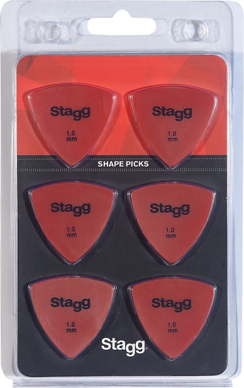 Pack of 6 Stagg 1 mm triangular plastic picks | Reverb