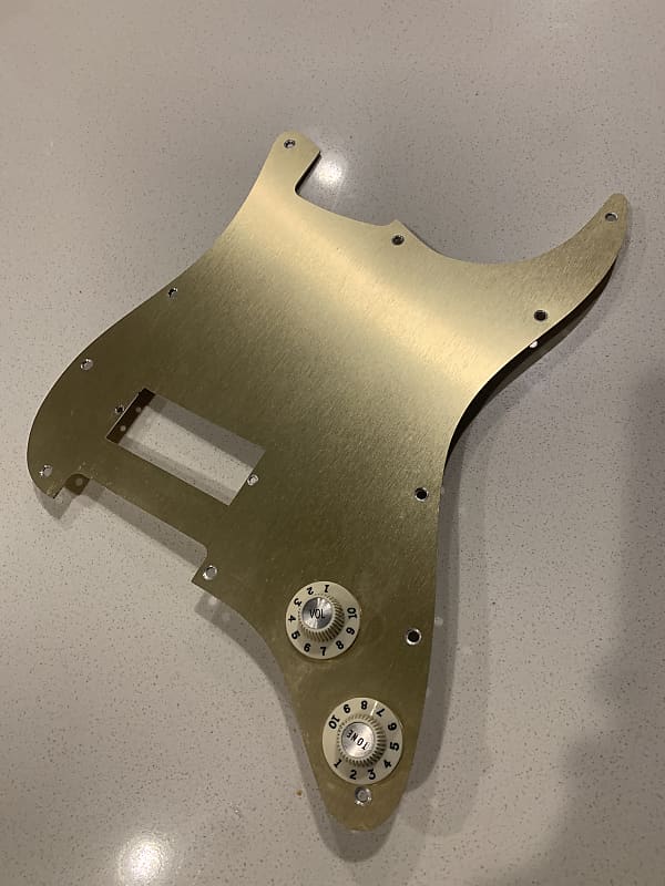 Custom Stratocaster - Gold anodized firebird/mini hum | Reverb