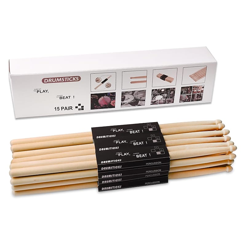 Drum Sticks?7A Drumsticks, 15 Pairs Classic Maple Wood Tip | Reverb
