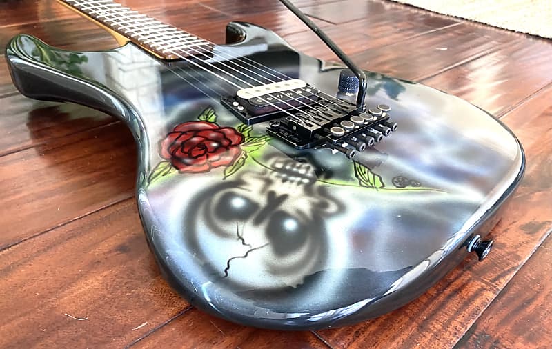 Kramer Baretta 1985 USA Guitar Art Collection "Skull & Rose" | Reverb