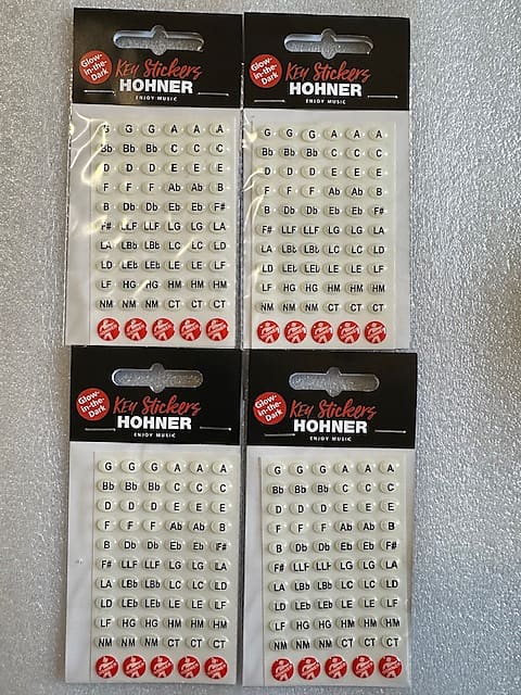 Hohner Glow in the Dark Harmonica Key Labels (4 Pack) MZ20195 | Reverb