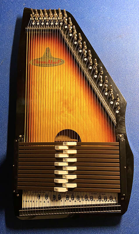Vintage 1977 ChromAharp 12-Chord Sunburst Autoharp with | Reverb