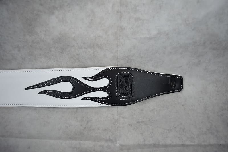 City Limits Padded Leather Electric Guitar Strap White w | Reverb
