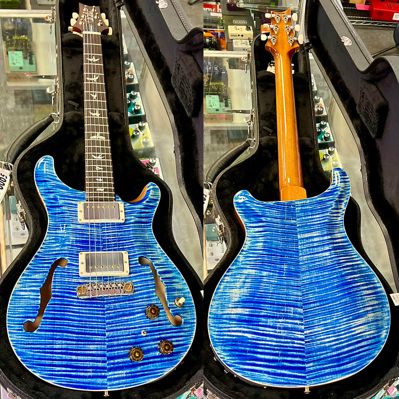 PRS Hollowbody II Piezo 10 Top Electric, Faded Blue Jean with | Reverb