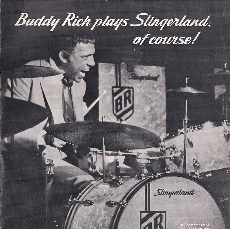 SLINGERLAND DRUMS BUDDY RICH 1966 FULL PAGE ADVERTISMENT | Reverb