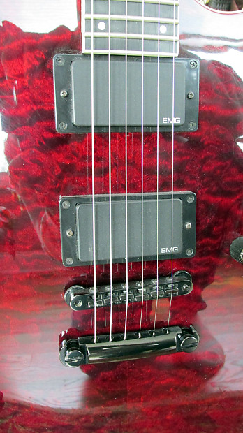 ESP Eclipse USA Custom 1999 Transparent Red Quilted Maple | Reverb
