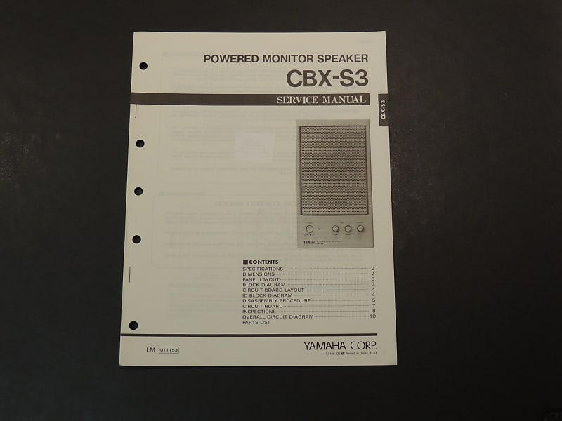 Yamaha CBX-S3 Service Manual | Reverb
