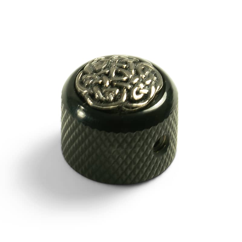 Q-Parts Knobs With Celtic Weave Inlay - Dome Black | Reverb