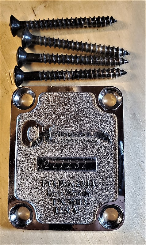 Charvel Jackson vintage Neck Plate Ft. Worth Texas era Chrome | Reverb