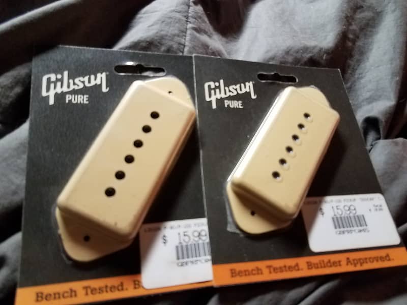 Genuine Gibson Dogear P90 Cream Pickup Covers | Reverb