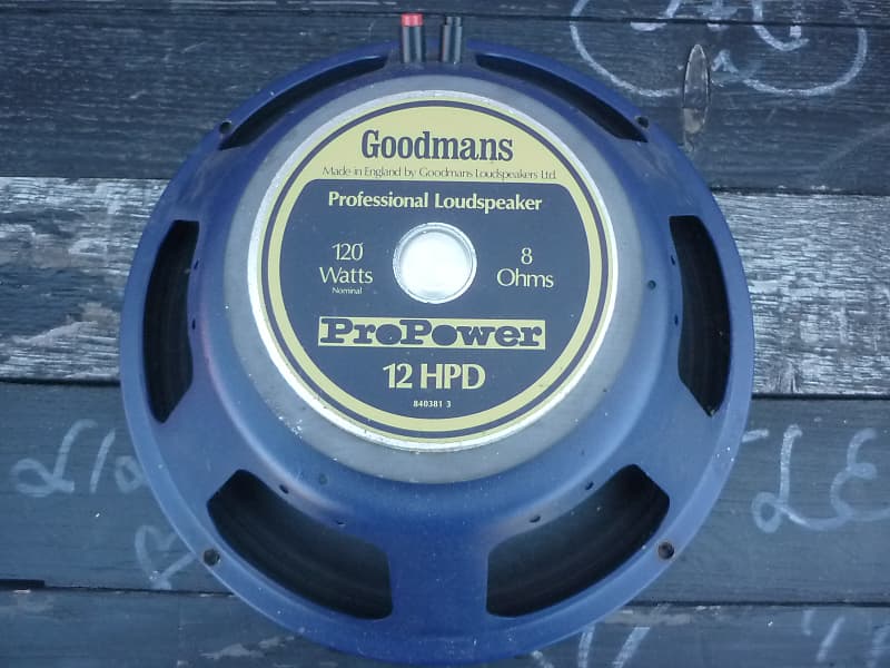 Goodmans 12 inch full range speaker 12hdp 8 ohm 120 watt 1985 | Reverb