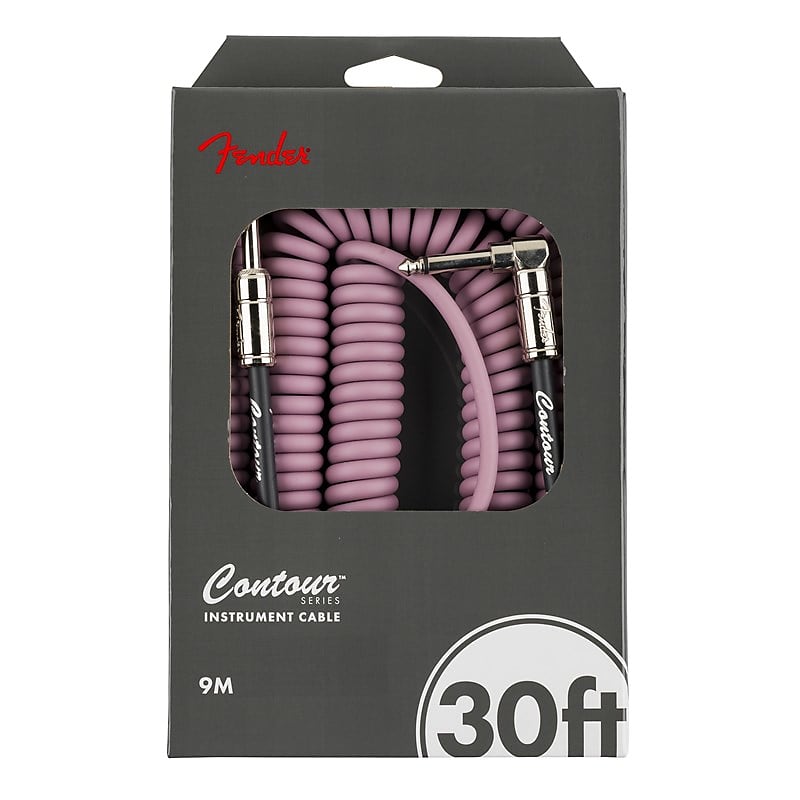 Fender Contour Coiled Cable, 9m/30ft, Burgundy Mist | Reverb