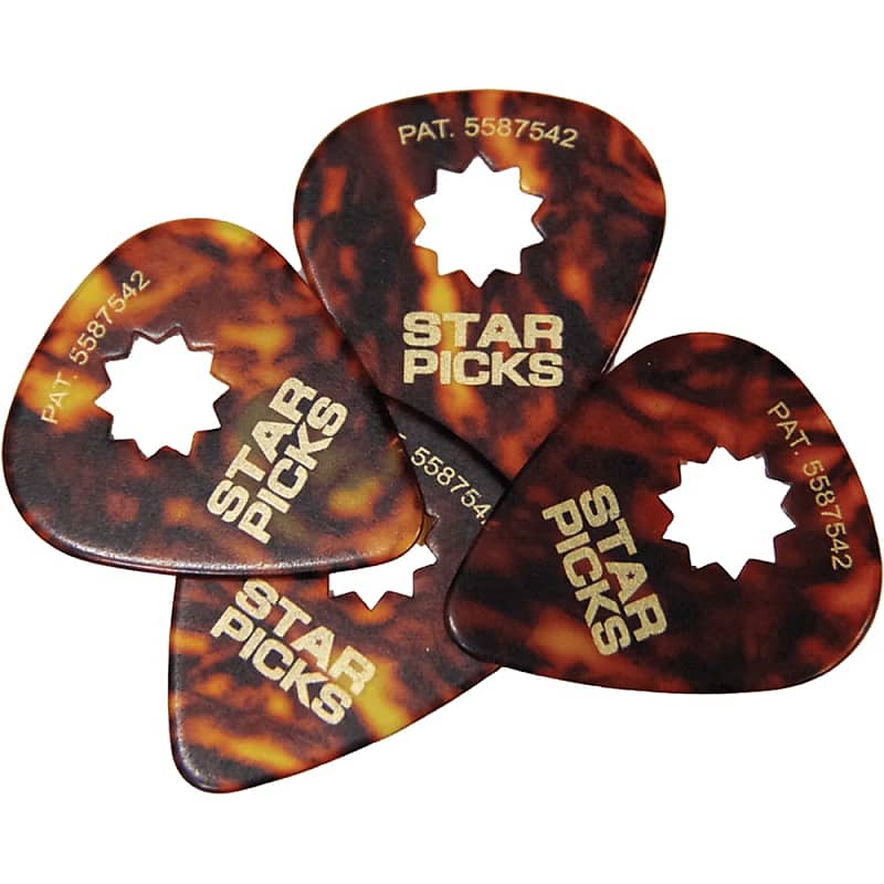 Star Pick Tortoise Shell Celluloid Guitar Picks — 12-pack - | Reverb