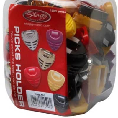 Stagg Multicolored Guitar Pick Holder Box Set Of 100 For Easy | Reverb