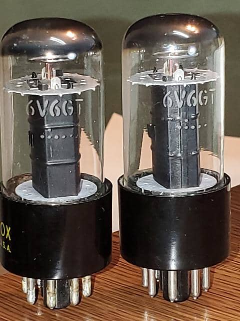 6V6GT GE NOS Black Plate "Magnavox" matched MaxiMatcher2 same | Reverb