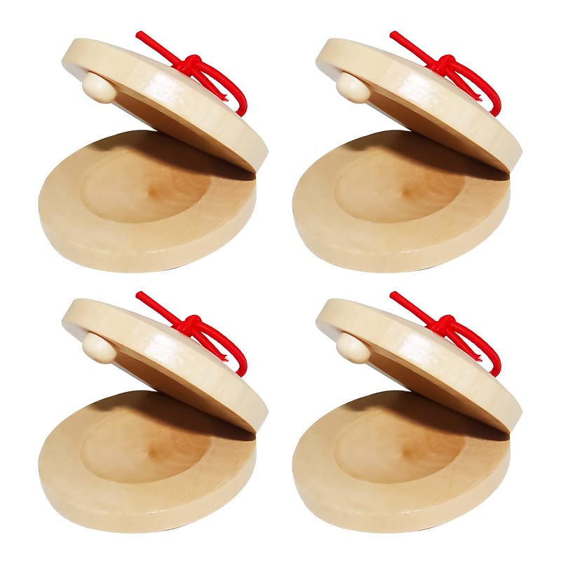 4Pcs Wooden Castanets Finger Clackers Clappers Education | Reverb UK