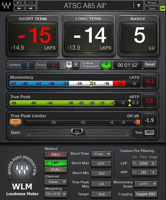 Waves WLM Plus Loudness Meter (Download) Measure the Perfect | Reverb