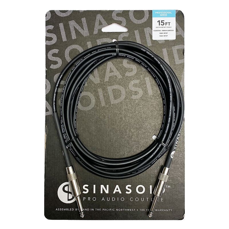 Sinasoid Pro Series Van Damme XKE 15 Foot Instrument Cable | Reverb