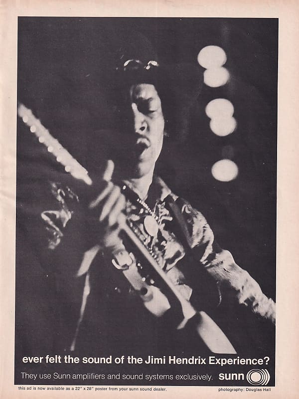 ORIGINAL 1968 SUNN JIMI HENDRIX AD | Reverb