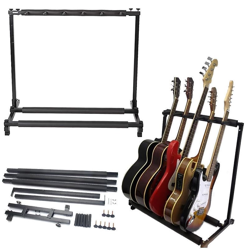 Adjustable 5 Five Multiple Guitar Bass Stand Holder Stage | Reverb