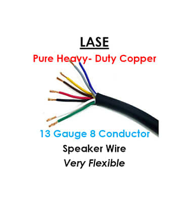 LASE 13 AWG Gauge 8 Conductor Heavy Duty Speaker Wire (Sold | Reverb