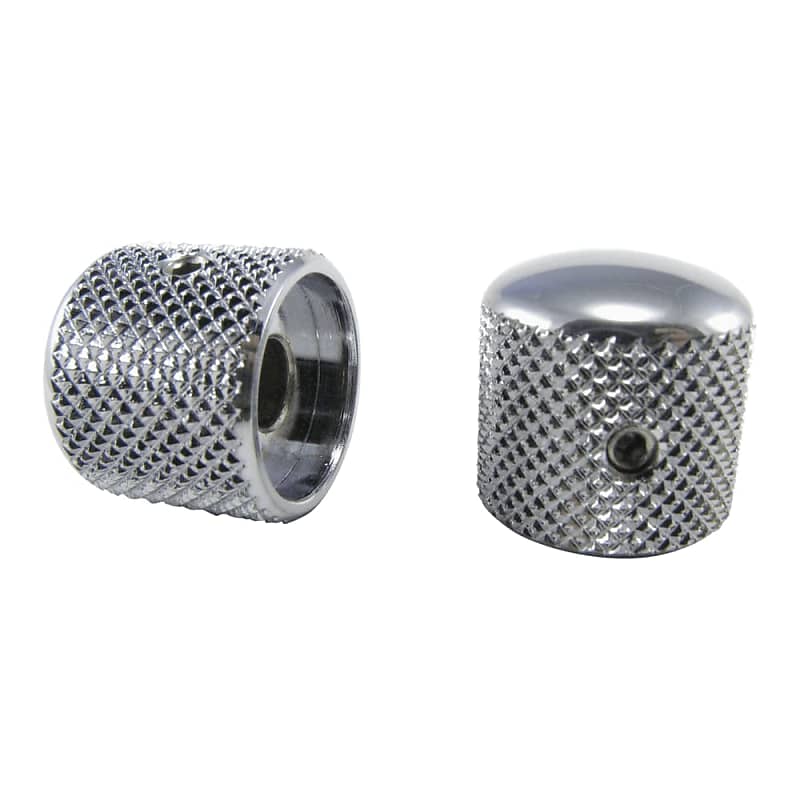 Tele-style Knobs Chrome Plated Brass Set of 2 | Reverb
