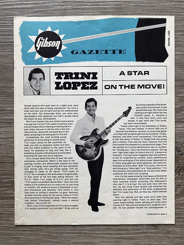 1965 Gibson Gazette Trini Lopez Case Candy | Reverb