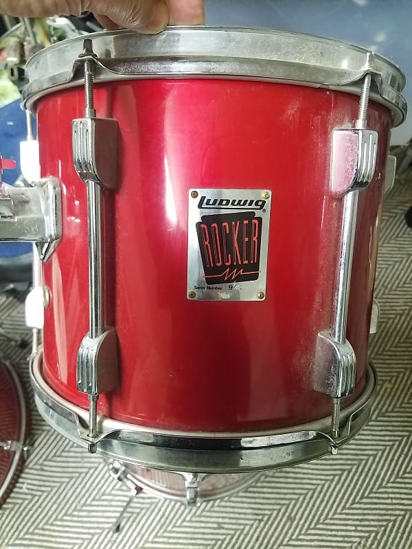 Ludwig Rocker Red 10x12 Tom Rocker II Mach Lugs | Reverb