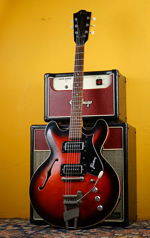 1969 Framus 5/113 Atlantic 6 Semi-Hollow Black Rose Burst - | Reverb