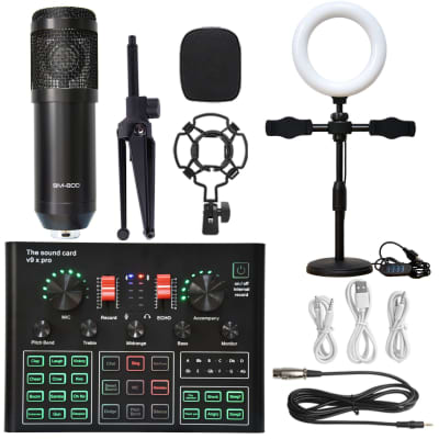 Sound Card Full Set Of Condenser Wireless Microphone Suit | Reverb