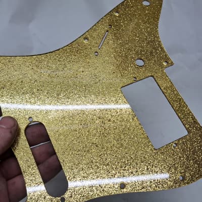 Gold Glitter HXS HS pickguard Fits Fender Strat Stratocaster | Reverb