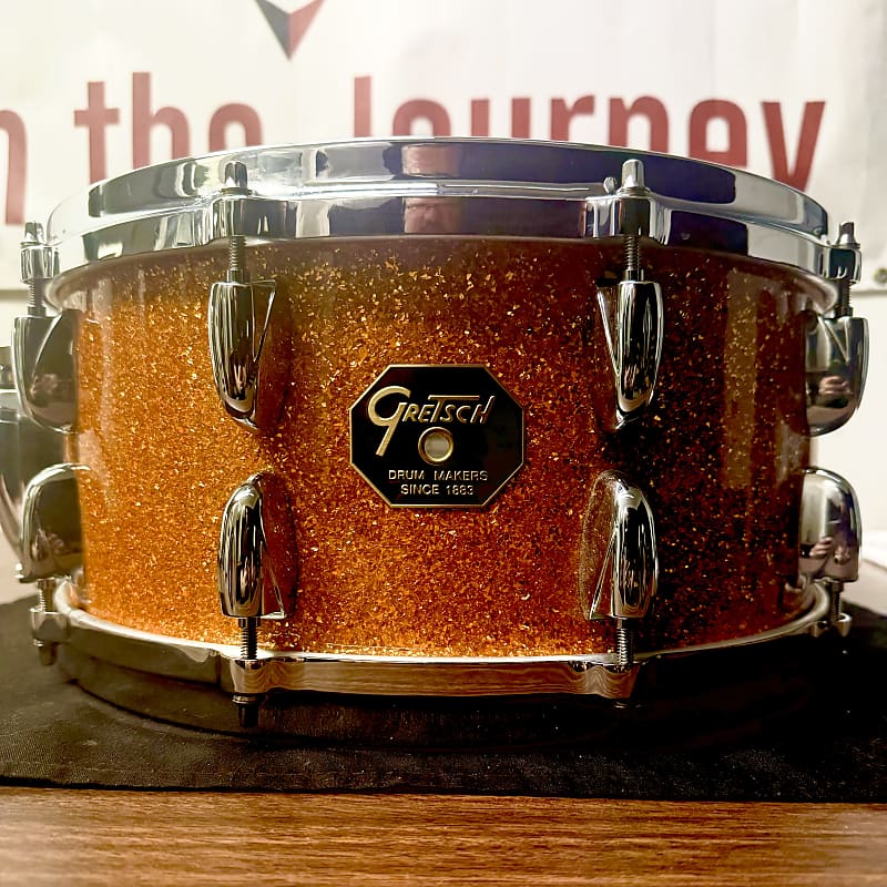 Gretsch USA Custom 6.5x14 Snare Drum 2009-2012 - Gold Glass | Reverb