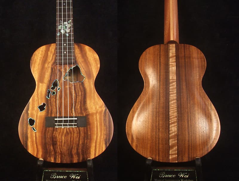 Bruce Wei Solid Curly Acacia Arch-Back Tenor Ukulele, The | Reverb