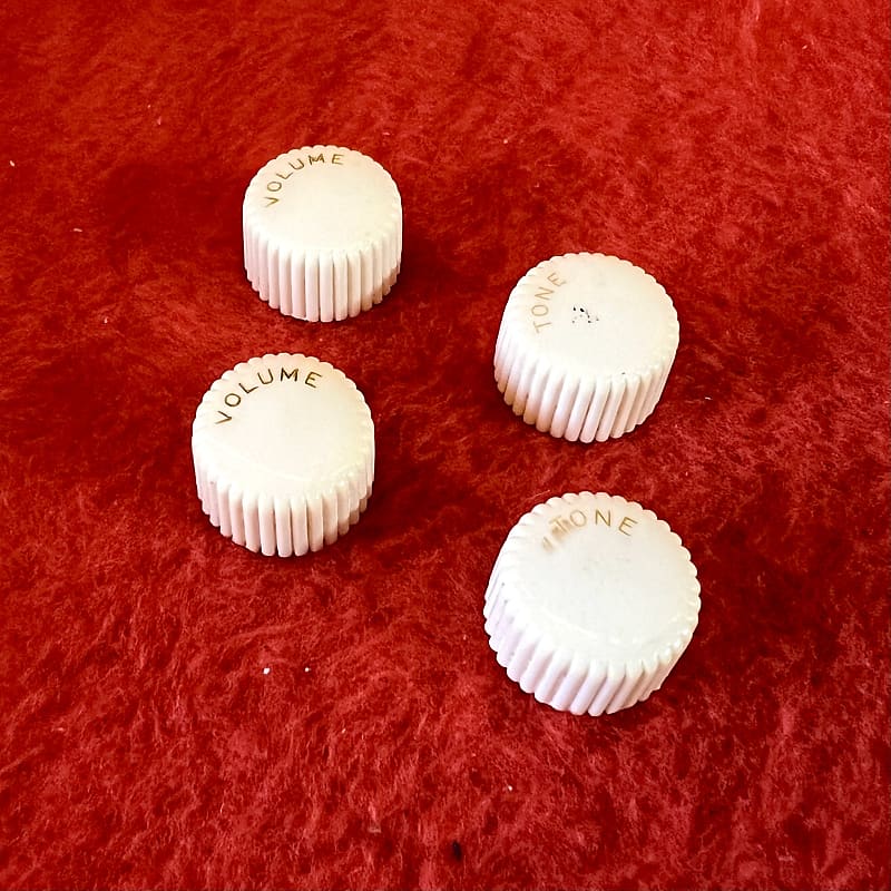 Harmony Silvertone Cupcake guitar knobs 1960’s - White | Reverb