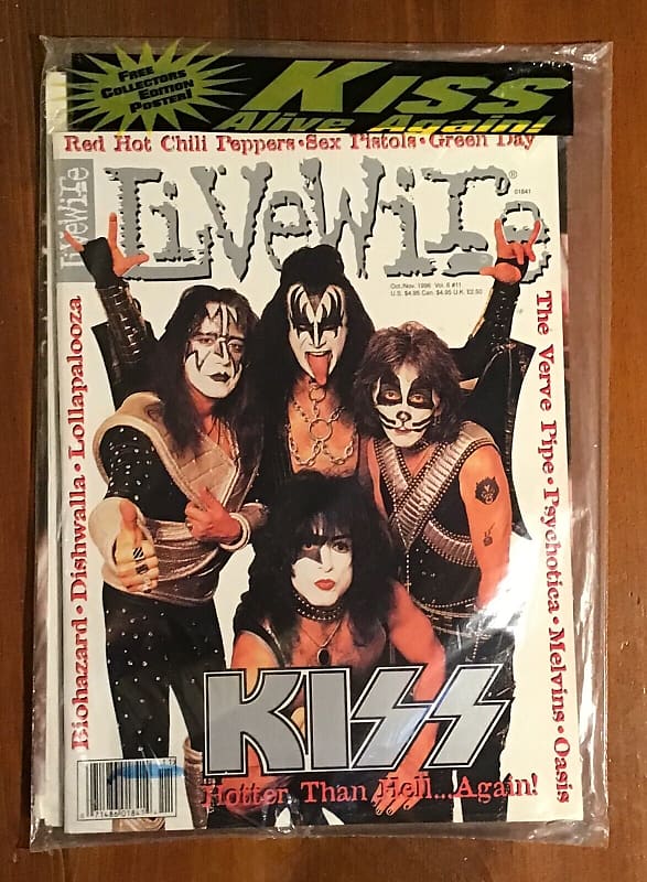 KISS LIVEWIRE MAGAZINE COVER VOL 6 #11 OCT/NOV 1996 Mint- In | Reverb