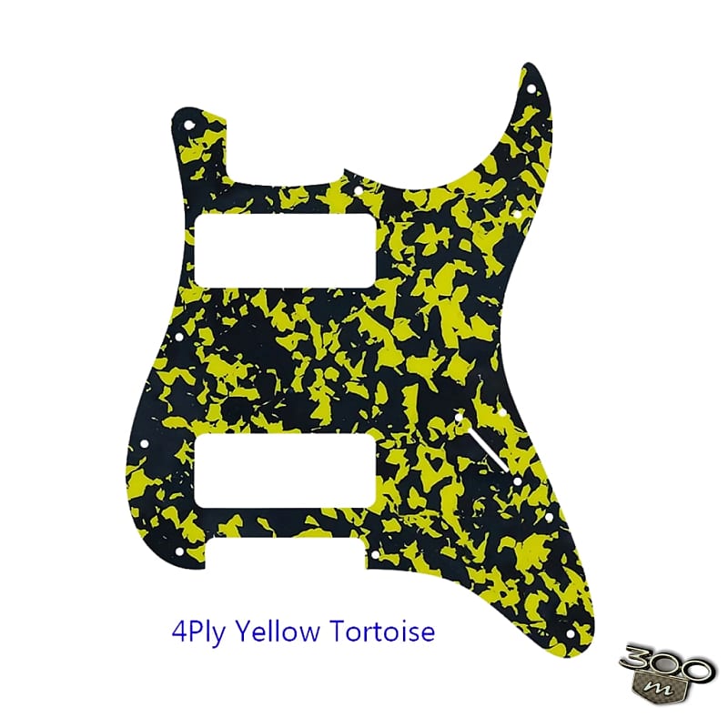 4 Ply Yellow Tortoise Double P90 Strat Style Pickguard | Reverb UK