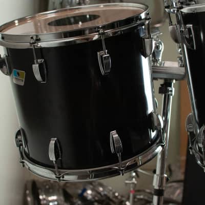 1980s Ludwig Black Cortex Maple Classic Drum Set | Reverb