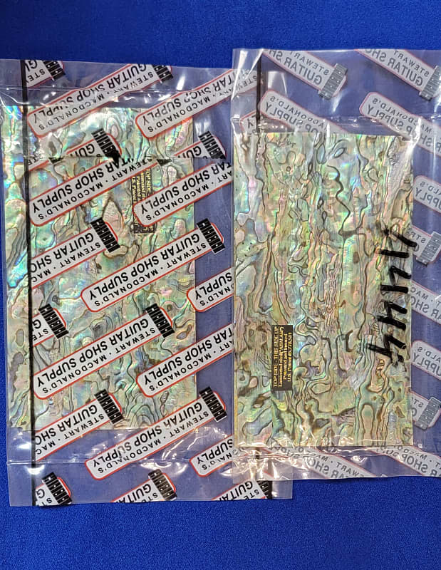 (TWO) ABALONE SHEETS ABALAM GUITAR INLAY PICKGUARD PARTS | Reverb