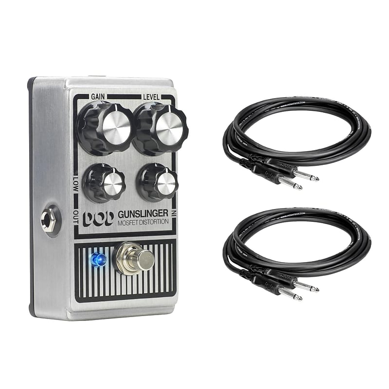Digitech DOD Gunslinger Mosfet Distortion Pedal w/ 2 Hosa | Reverb