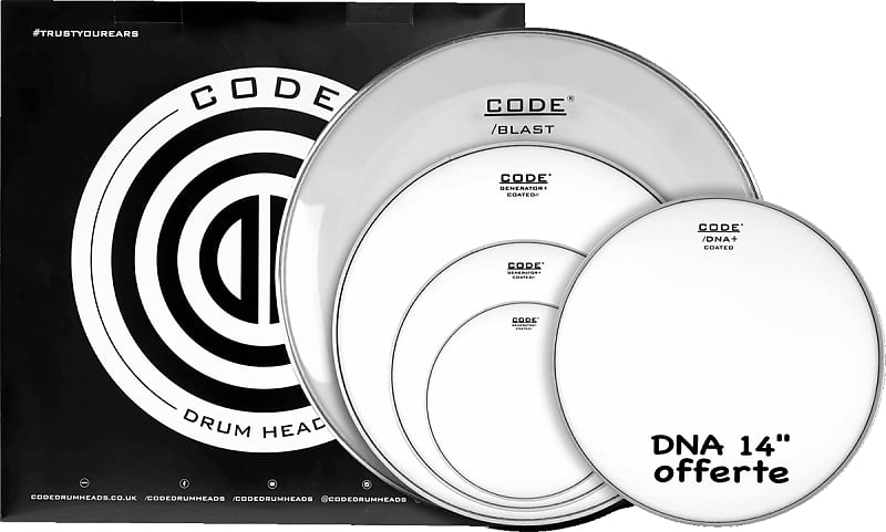 Code Drumheads FPGENCTDR - Tom full pack generator coated | Reverb