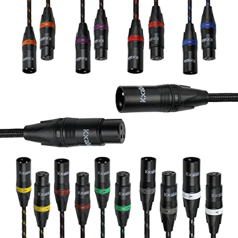 Xlr Microphone Cable 4 Feet (10 Pack, Multi Colored), 3 Pin | Reverb
