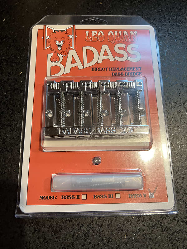 Leo Quan Badass V High Mass 5-String Bass Bridge - Chrome | Reverb