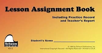Schaum Lesson Assignment Book | Reverb
