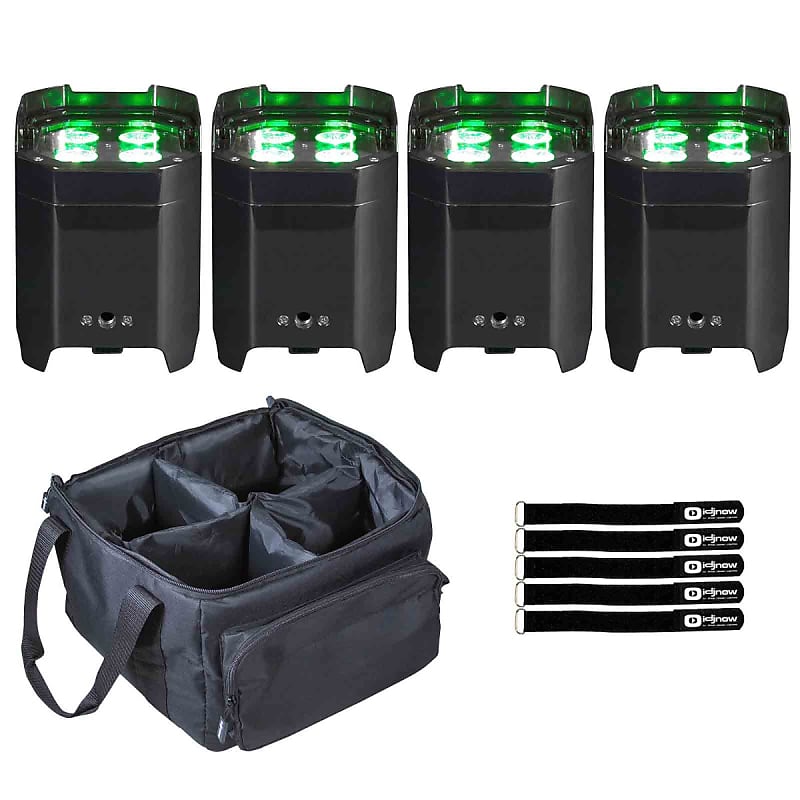 ADJ Element HEXIP IP54 RGBAW+UV DMX LED Par Lights 4 Pack w | Reverb
