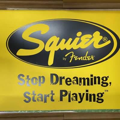 Squier Fender Guitars Tin Metal Wall Sign Poster Banner Decor | Reverb