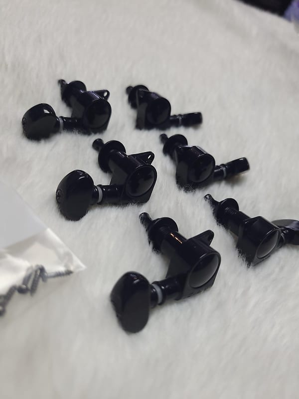 Grover Electric Guitar Tuning Keys, Black, Mid Size Head 3 + | Reverb